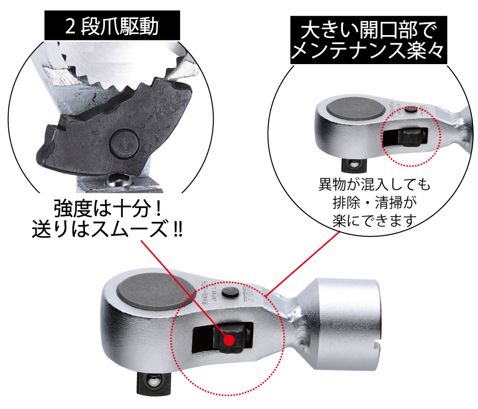 RATCHET SHAPE TORQUE HEAD - TOP KOGYO